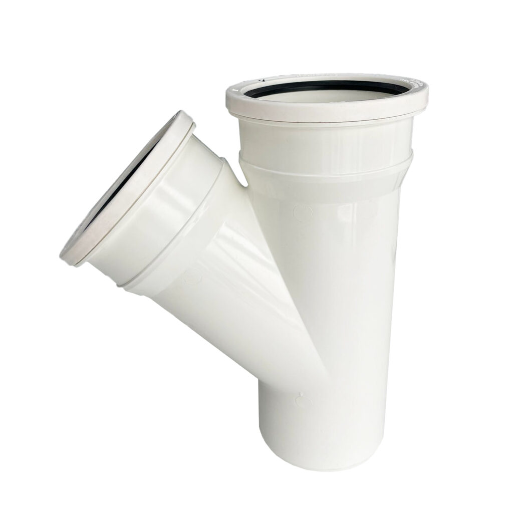 Branch Double Socket With Boss 45° - White - OneSite Group