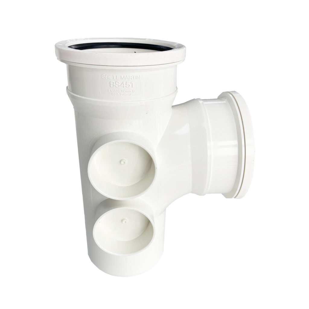 Branch Double Socket With Boss 90° - White - OneSite Group